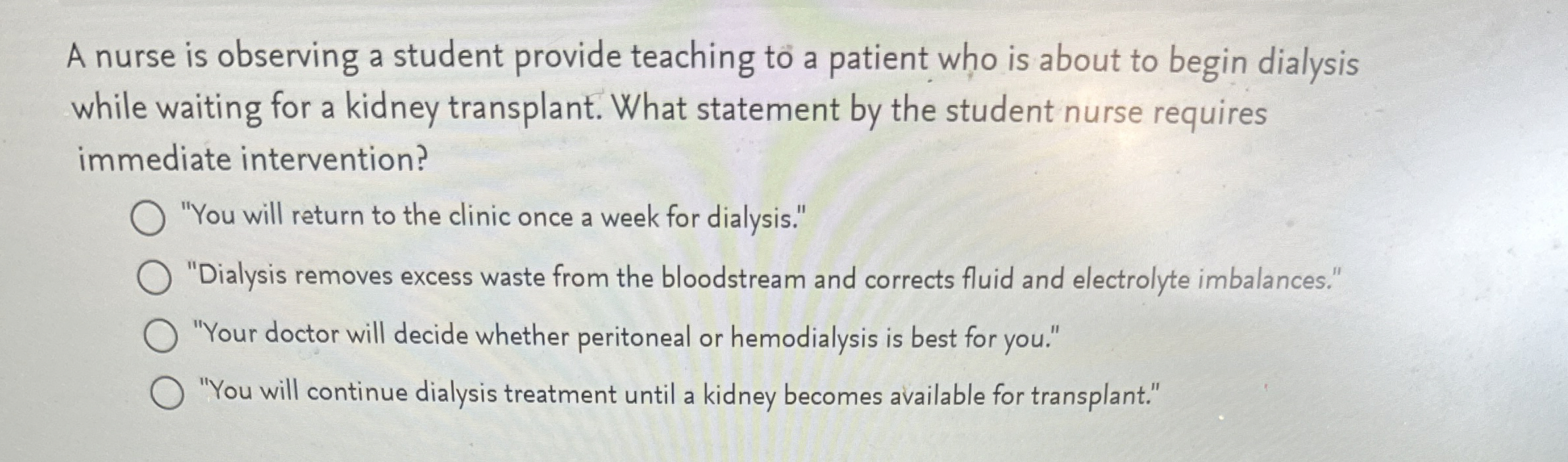 Solved A nurse is observing a student provide teaching to a | Chegg.com