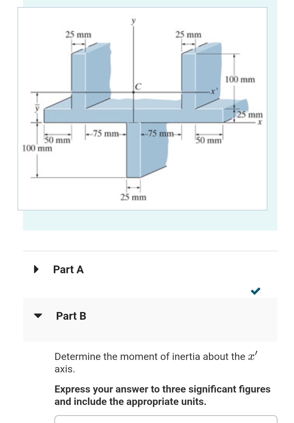 Solved Part APart BDetermine the moment of inertia about the | Chegg.com