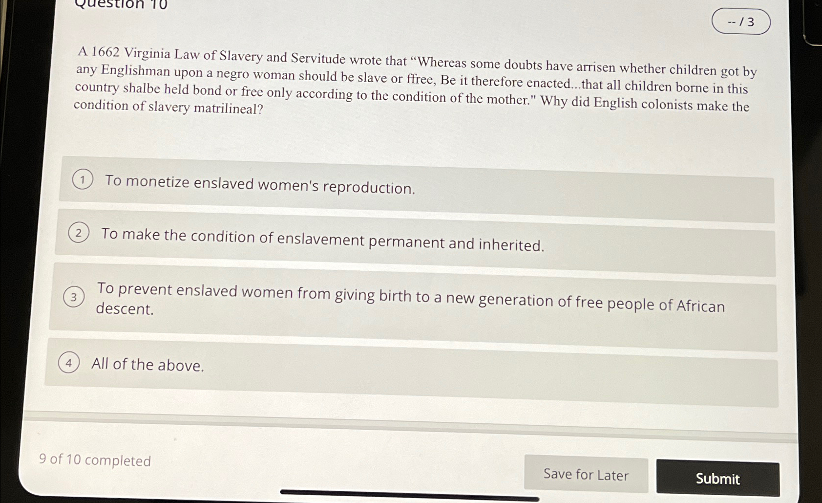 Solved --13A 1662 ﻿Virginia Law of Slavery and Servitude | Chegg.com