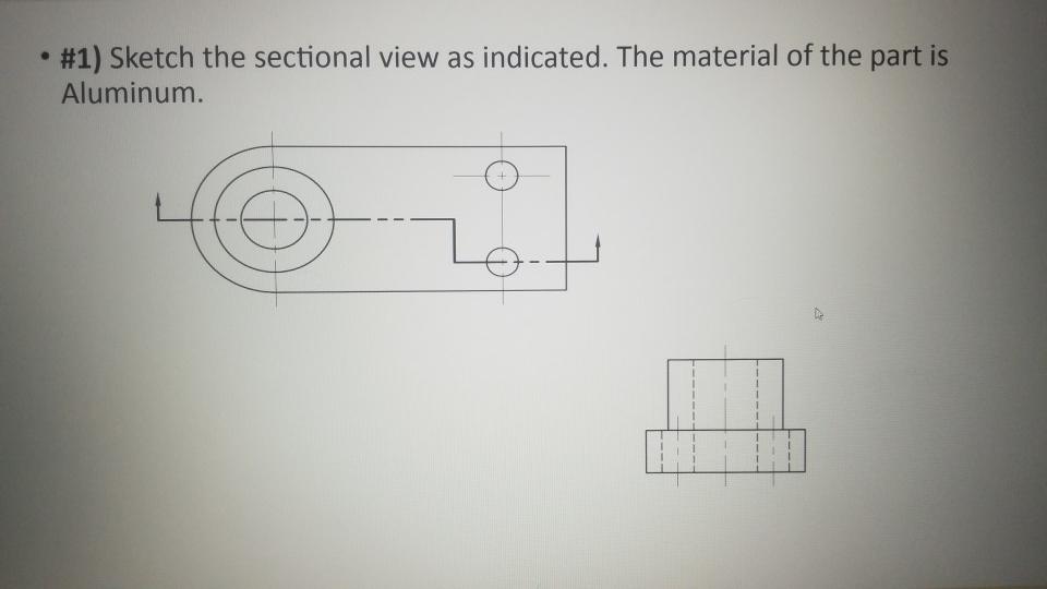Solved . #1) Sketch the sectional view as indicated. The | Chegg.com