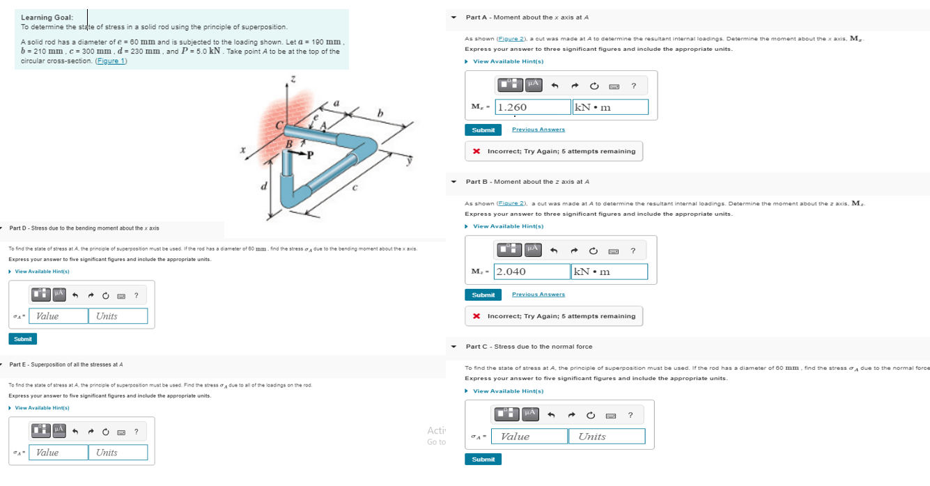 Solved Learning Goal:To determine the state of stress in a | Chegg.com