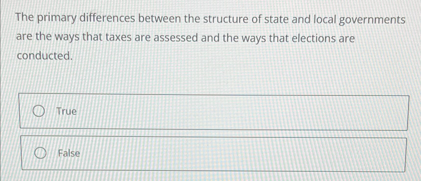Solved The primary differences between the structure of | Chegg.com