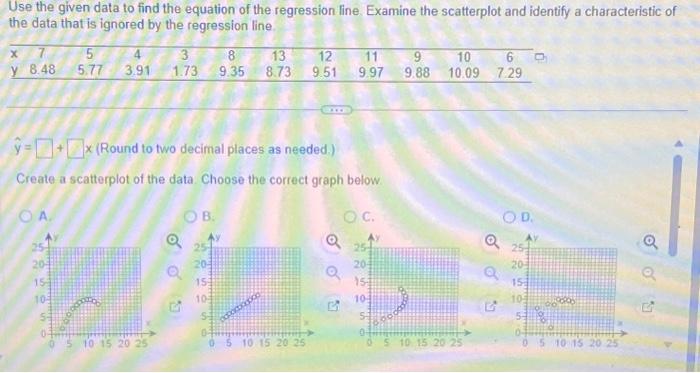 Solved Use the given data to find the equation of the | Chegg.com