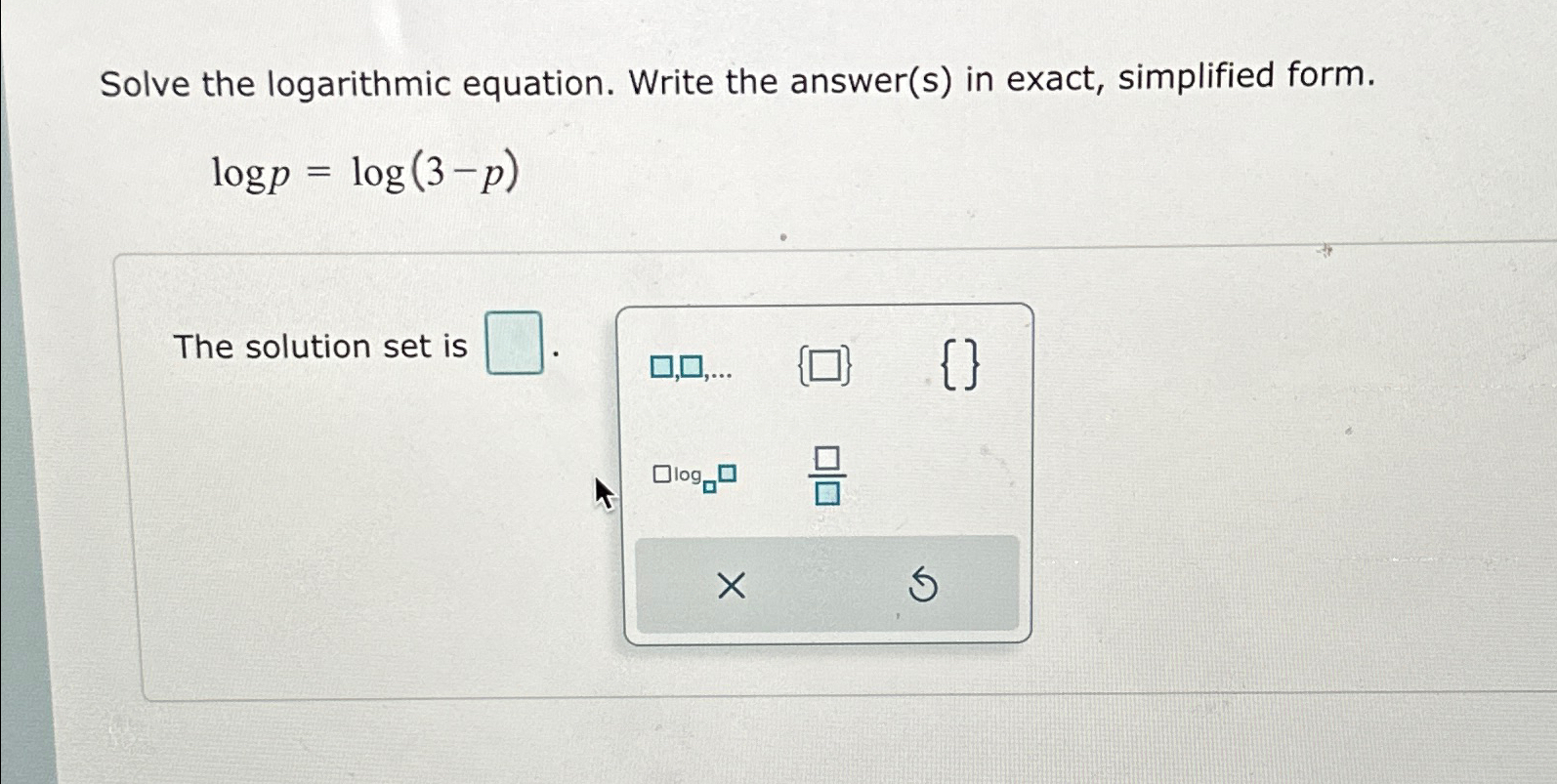 Solved Solve the logarithmic equation. Write the answer(s) | Chegg.com