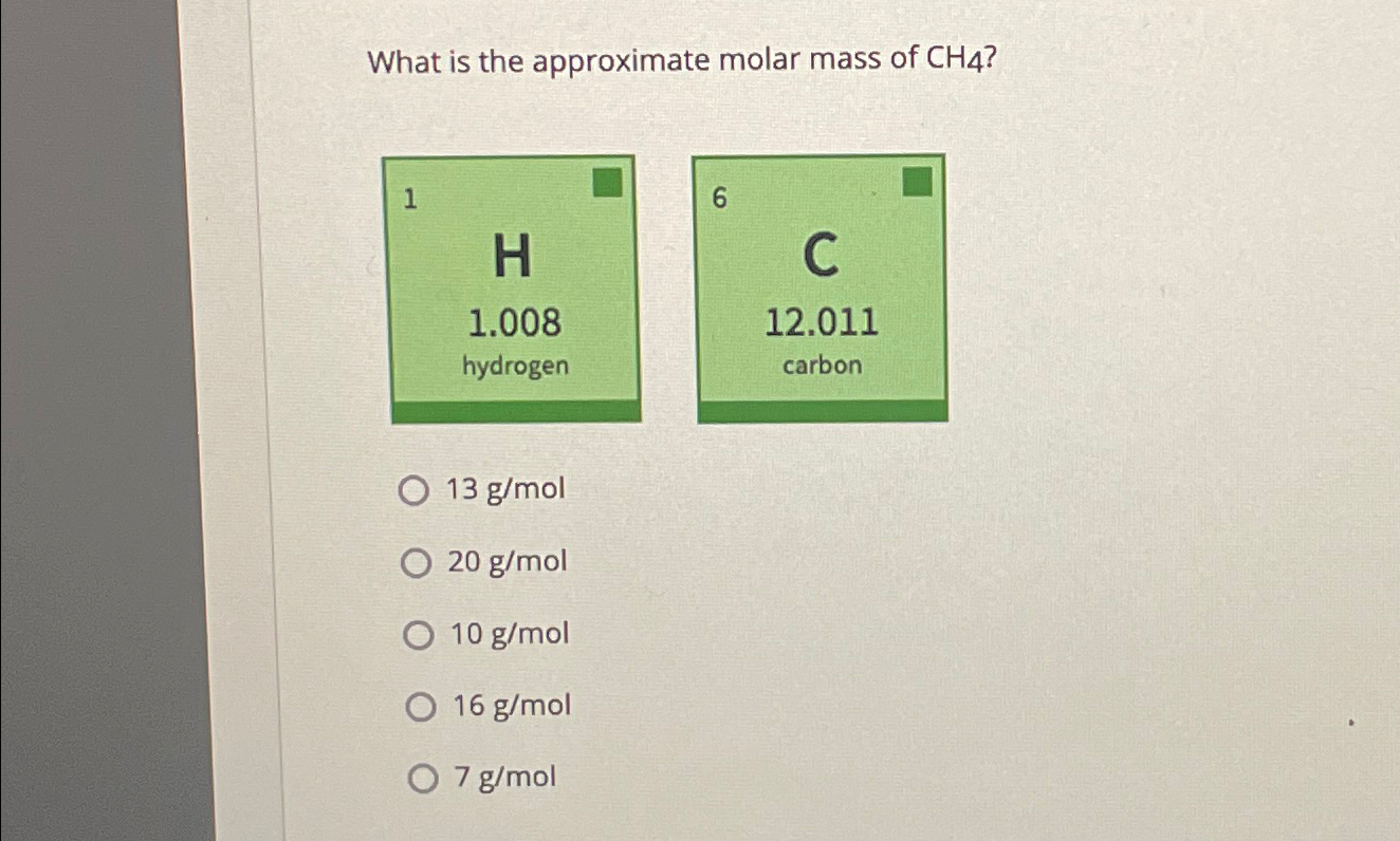 Solved What is the approximate molar mass of | Chegg.com