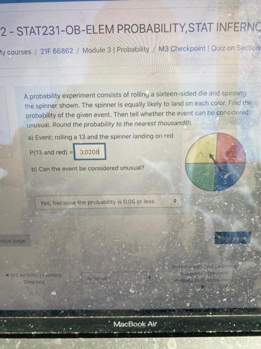 Solved 2 - STAT231-OB-ELEM PROBABILITY,STAT INFERNC y | Chegg.com