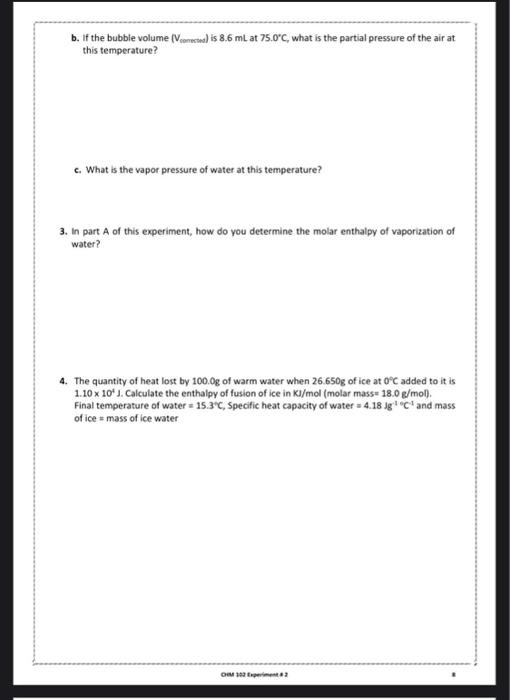 Solved 1. In part A of this experiment, a. What is present | Chegg.com