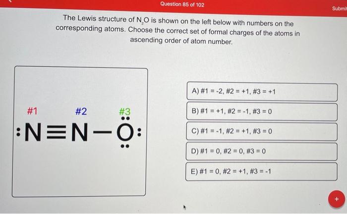 Solved SL Question 84 of 102 A Lewis structure with | Chegg.com