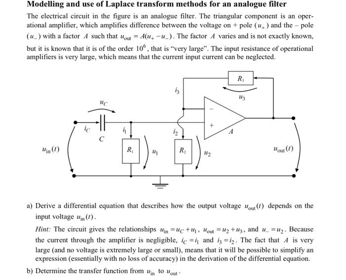 Solved Modelling and use of Laplace transform methods for an | Chegg.com