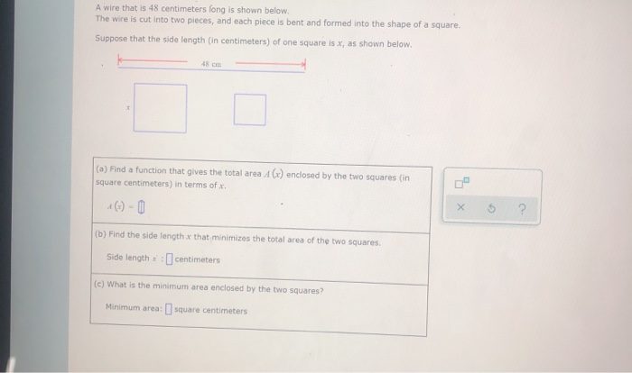 Solved A wire that is 48 centimeters fong is shown below The | Chegg.com