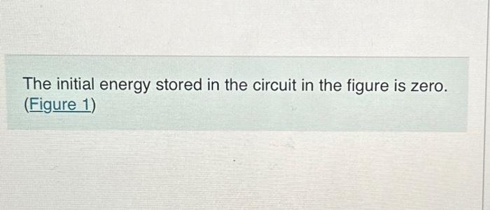 Solved The initial energy stored in the circuit in the | Chegg.com