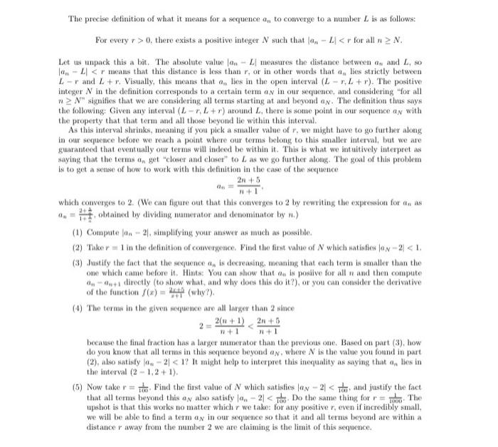 Solved Sequences and Series, please show all work and | Chegg.com