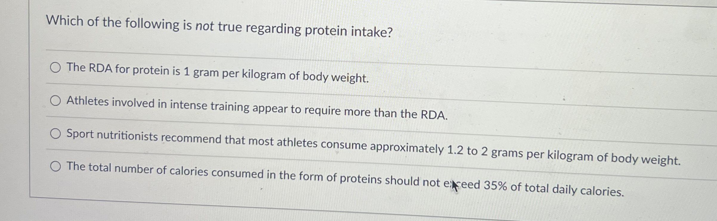 Solved Which of the following is not true regarding protein | Chegg.com