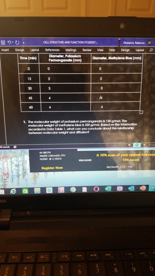Solved 20. CELL STRUCTURE AND FUNCTION STUDENT... Olukanni, | Chegg.com