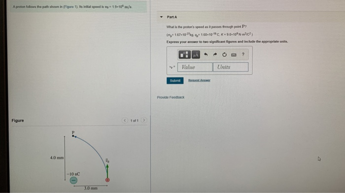 Solved A proton follows the path shown in Figure 1). Its | Chegg.com