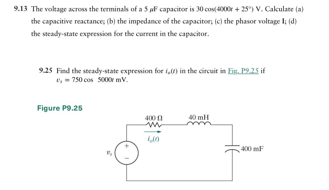 Solved 13 The voltage across the terminals of a 5μF | Chegg.com