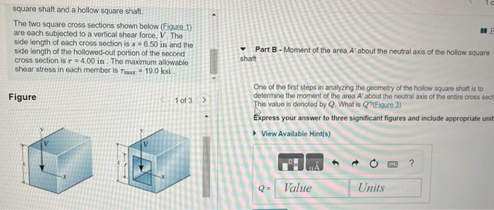 Solved square shaft and a hollow square shaft. The two | Chegg.com