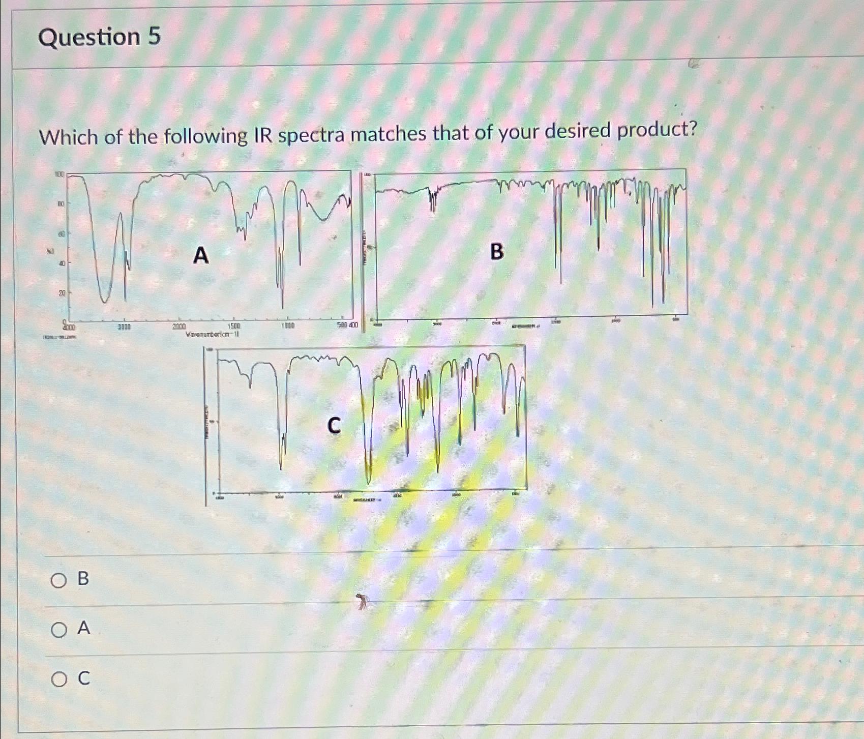 Question 5Which of the following IR spectra matches | Chegg.com