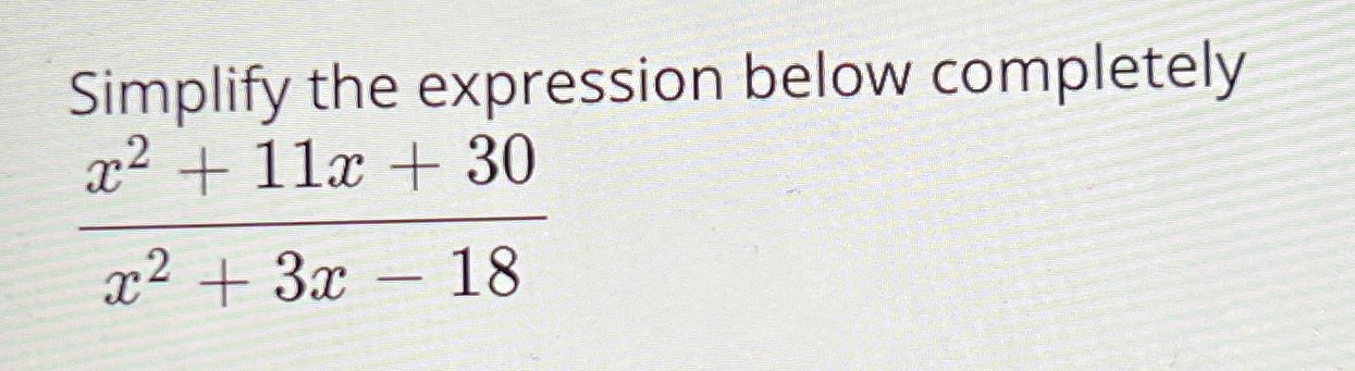 Solved Simplify the expression below | Chegg.com