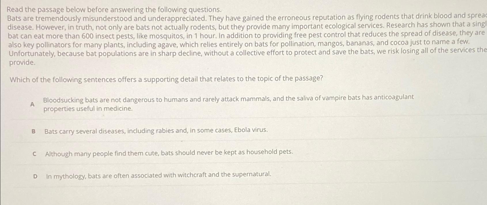 Solved Read the passage below before answering the following | Chegg.com