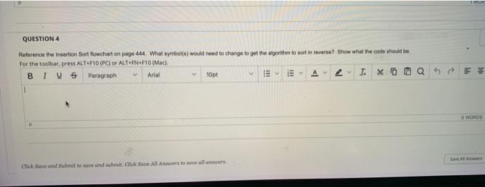 Solved QUESTION 4 Reference the Insertion Sort flowchart on | Chegg.com