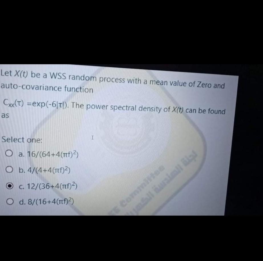 Solved Let X(t) be a WSS random process with a mean value of | Chegg.com