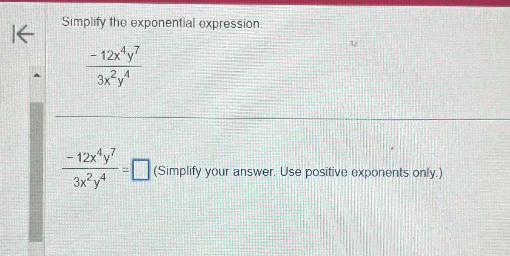 Solved Simplify the exponential | Chegg.com