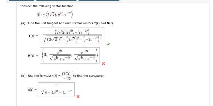 Solved Consider the following vector function. | Chegg.com
