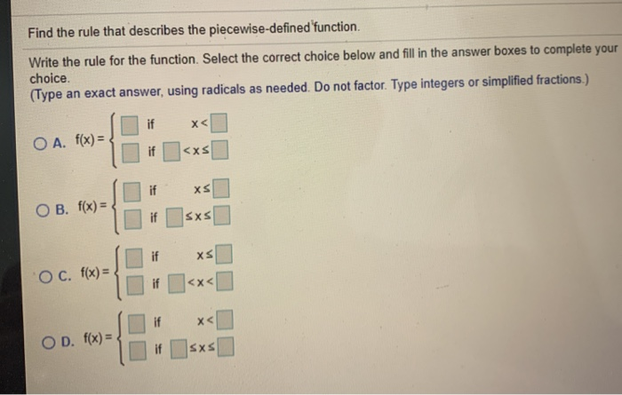Solved Find the rule that describes the piecewise-defined | Chegg.com