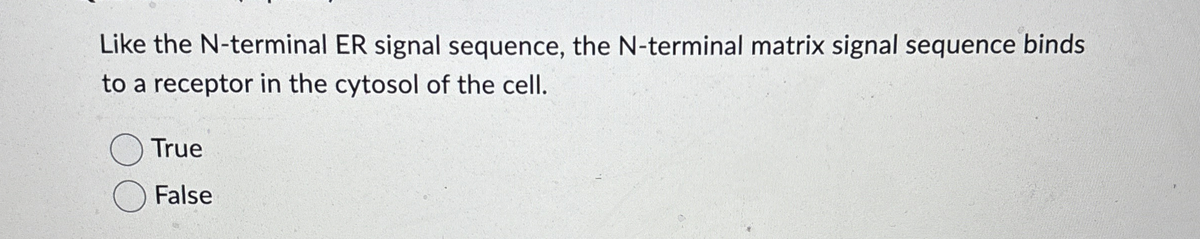 Solved Like the N-terminal ER signal sequence, the | Chegg.com