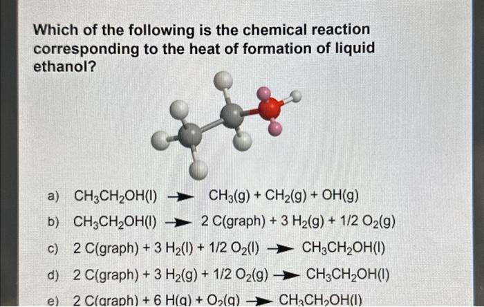Solved Which of the following is the chemical reaction | Chegg.com