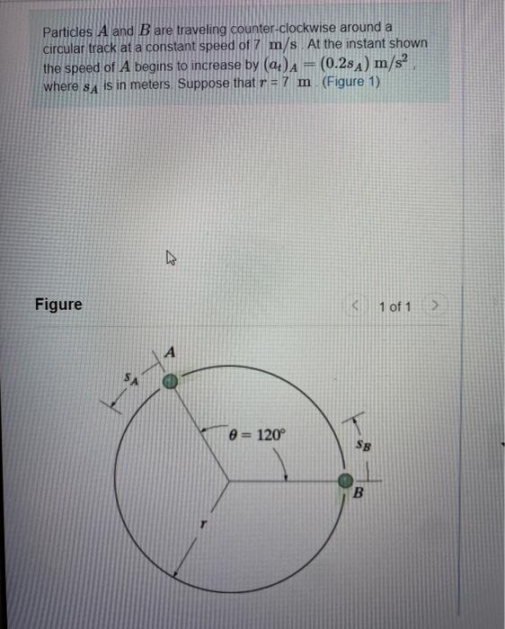 Solved Particles A and B are traveling counter-clockwise | Chegg.com