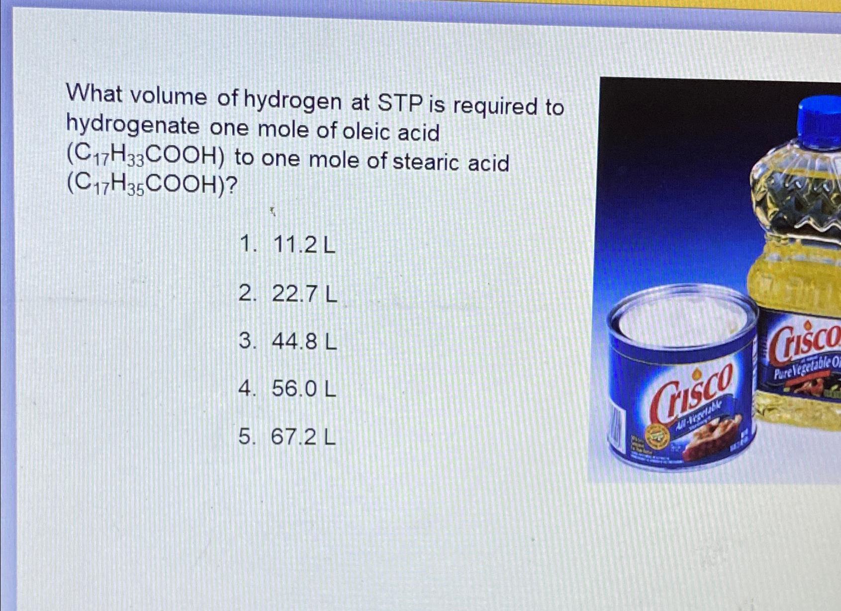 Solved What volume of hydrogen at STP is required to | Chegg.com