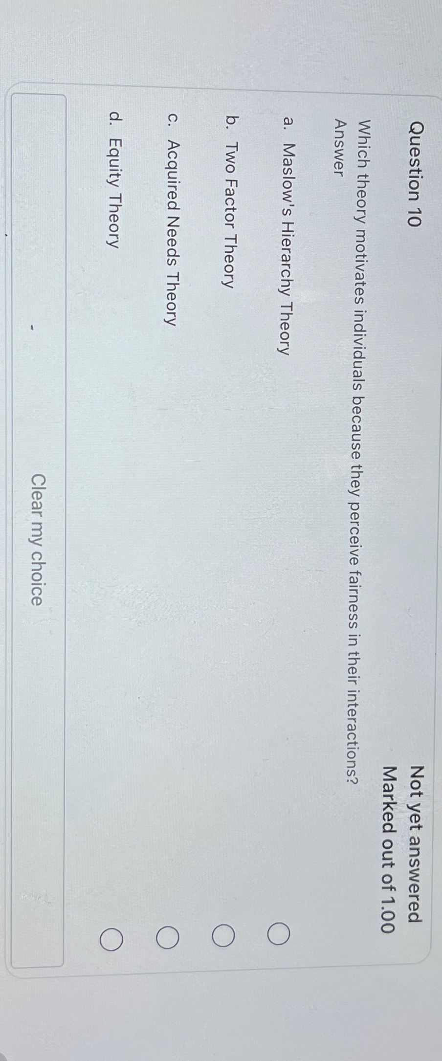 Solved Question 10Not yet answered Marked out of 1.00Which | Chegg.com
