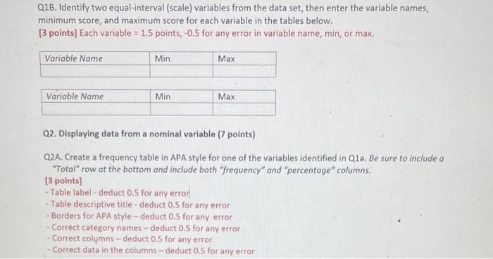 Solved Q1. Examining the variables ( 6 points) Note: The | Chegg.com