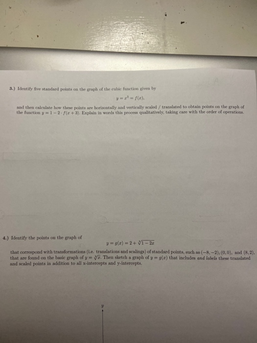 Solved 3.) Identify five standard points on the graph of the | Chegg.com