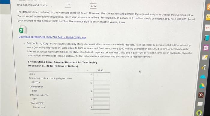 Solved Begin with the partial model in the file Ch06 P20 | Chegg.com