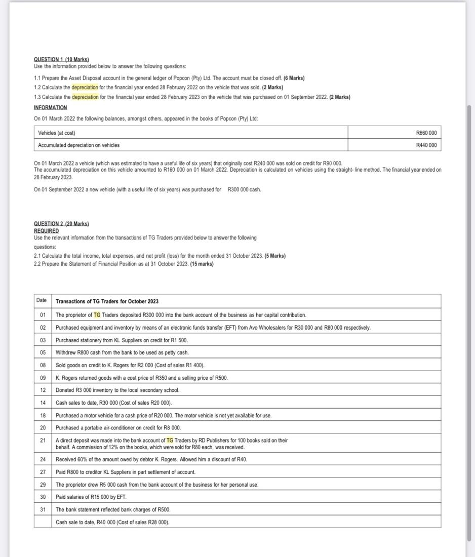 Solved by an EXPERT QUESTION1(10 Marks)Use the information provided ... Solved by an EXPERT QUESTION1(10 Marks)Use the information provided ...