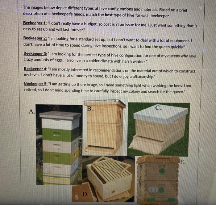 Solved The images below depict different types of hive | Chegg.com