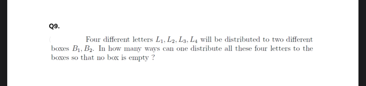 Solved Q9.Four different letters L1,L2,L3,L4 ﻿will be | Chegg.com