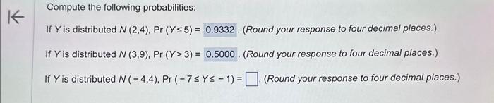 Solved Compute the following probabilities: If \\( Y \\) is | Chegg.com