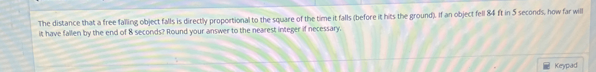Solved The distance that a free falling object falls is | Chegg.com