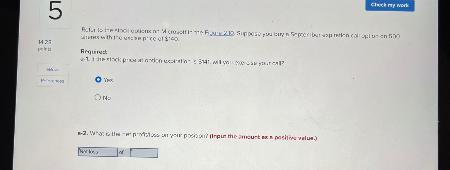 Solved Refer to the stock options on Microsoft in the Figure | Chegg.com