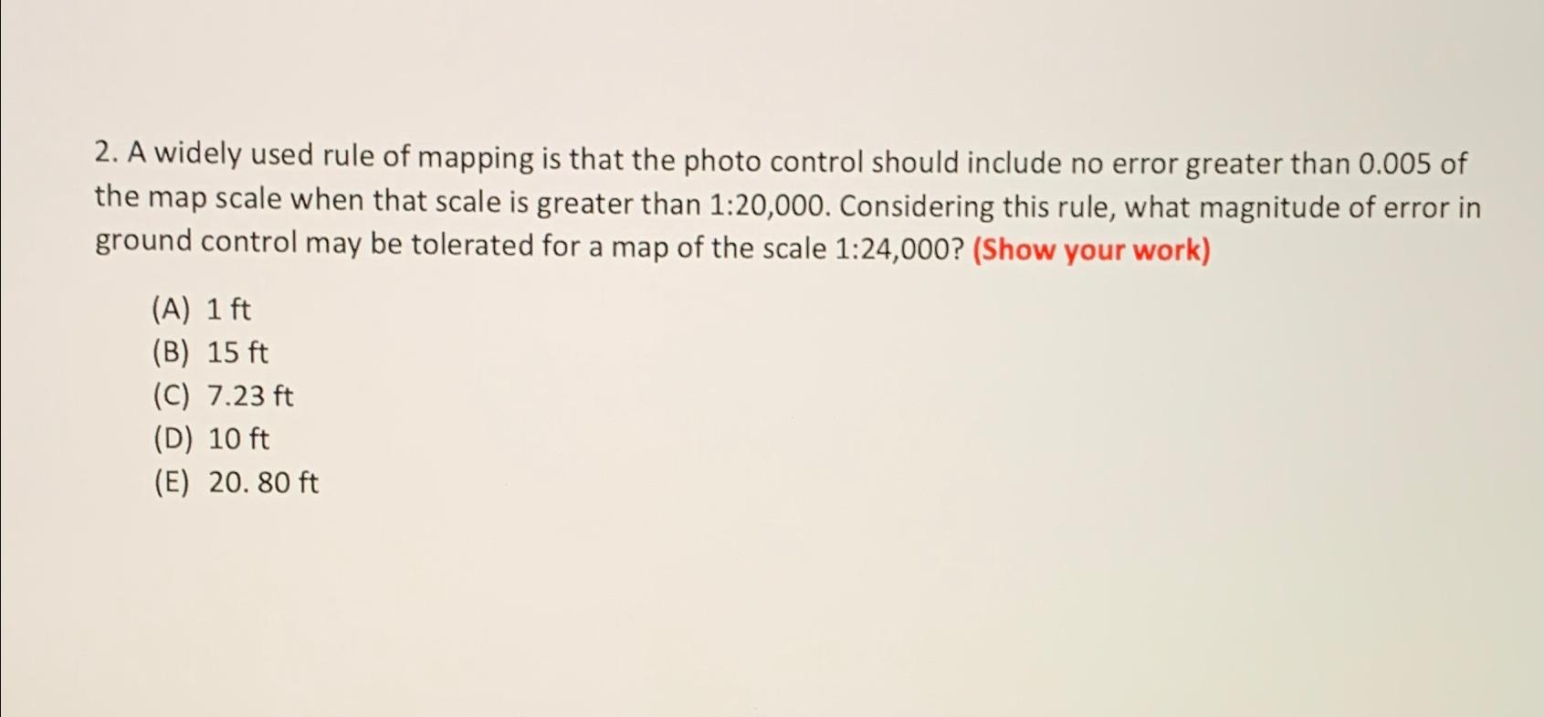 Solved A widely used rule of mapping is that the photo | Chegg.com