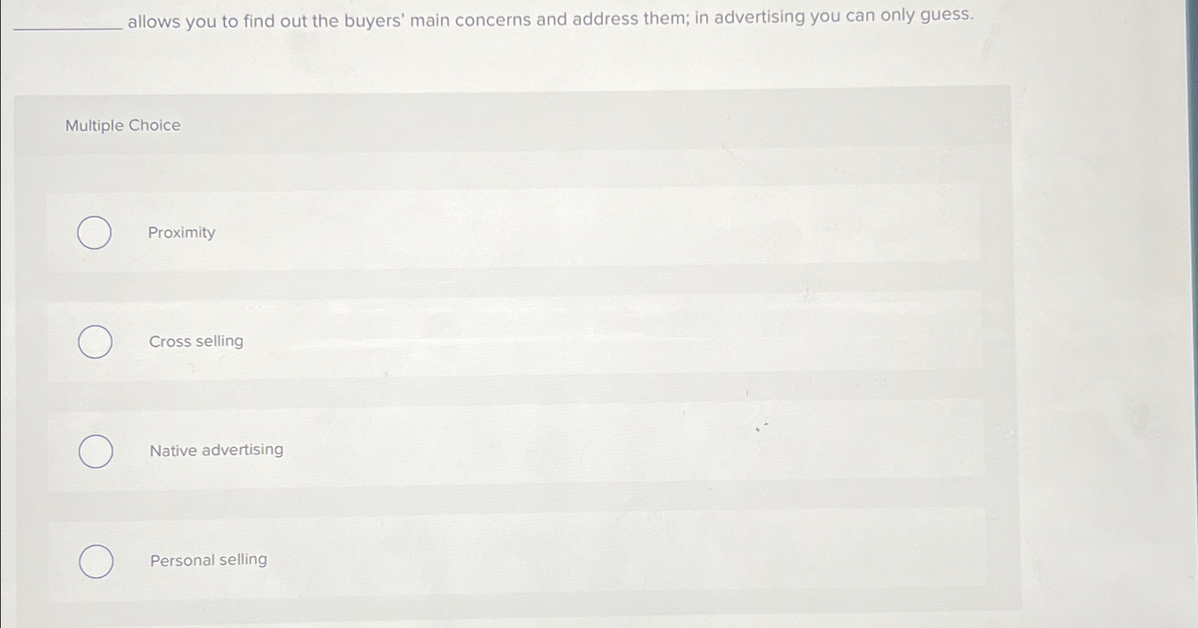 Solved allows you to find out the buyers' main concerns and | Chegg.com