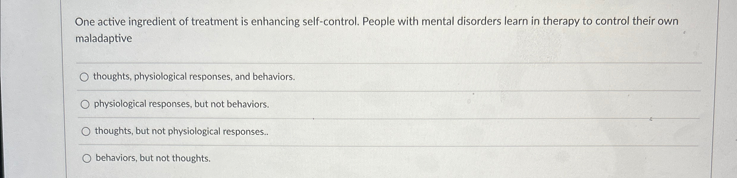 Solved One active ingredient of treatment is enhancing | Chegg.com