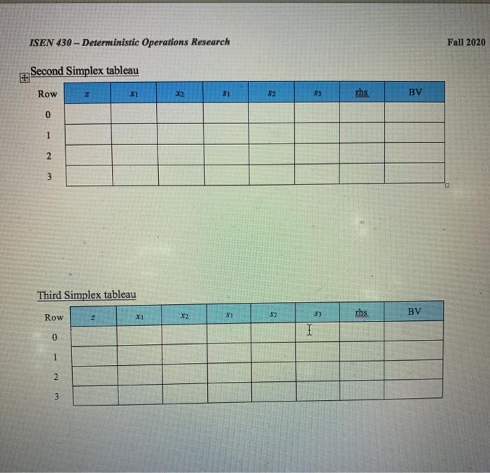 Solved Week 12 In Class Exercise Question Simplex Algorithm 