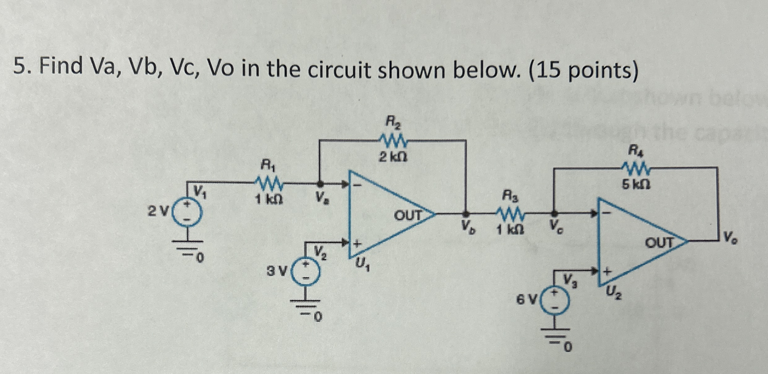 Solved Find Va,Vb,Vc, Vo in the circuit shown below. (15 | Chegg.com Solved Find Va,Vb,Vc, Vo in the circuit shown below. (15 | Chegg.com