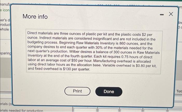 Solved manufa e icon ber's d roduct whole eparing More info | Chegg.com