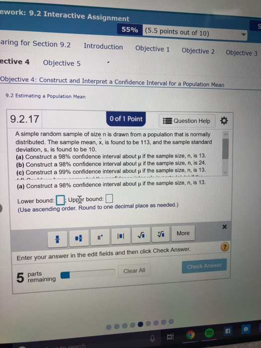 Solved ework: 9.2 Interactive Assignment 55% (5.5 points out | Chegg.com